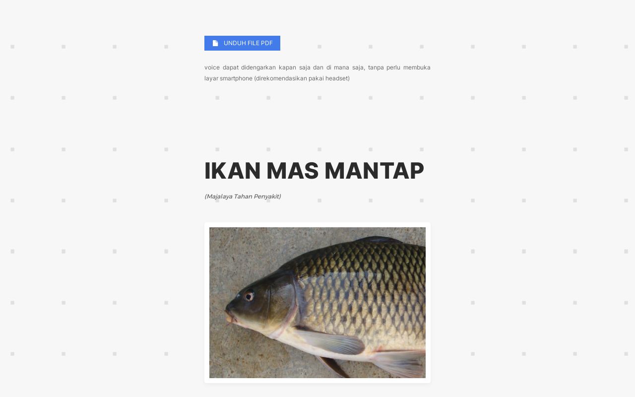 IKAN MAS MANTAP